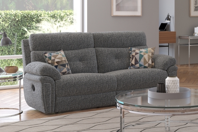 La-Z-Boy Baxter 3 Seater Split Static Sofa - No Recliner - Grey by ...