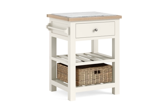 Modern Country Painted Oak Coconut White Small Kitchen Island Unit ...
