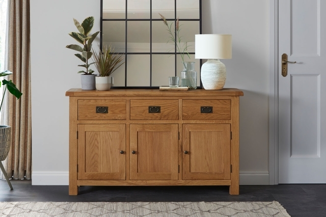 Salisbury Waxed Premium Oak Large Sideboard - Oak by Furniture World ...