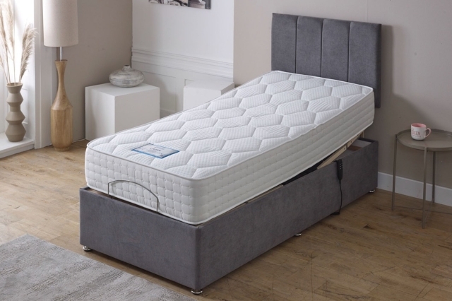 Adjust-A-Bed Linden Express Delivery Electric Adjustable Divan Bed - King Size - Grey by ...