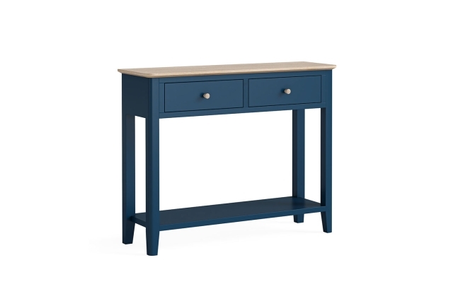 Marlow Oak Painted Navy Blue Console Table - Blue by Furniture World ...