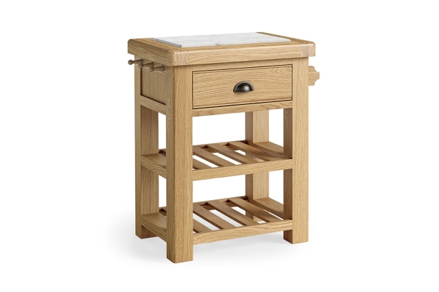 Normandy Chunky Country Oak Small Kitchen Island Unit - Oak by Furniture World | ufurnish.com