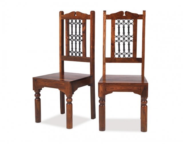 Maharajah Indian Rosewood Chunky Dining Set - x6 High Back Chairs by ...