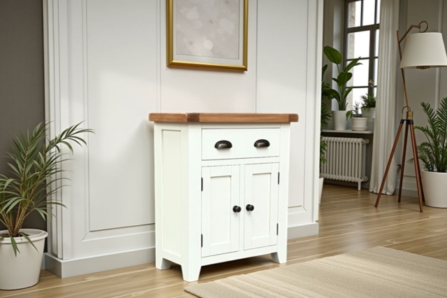Cotswold White Mini Sideboard 70cm Wide - White by Furniture World ...