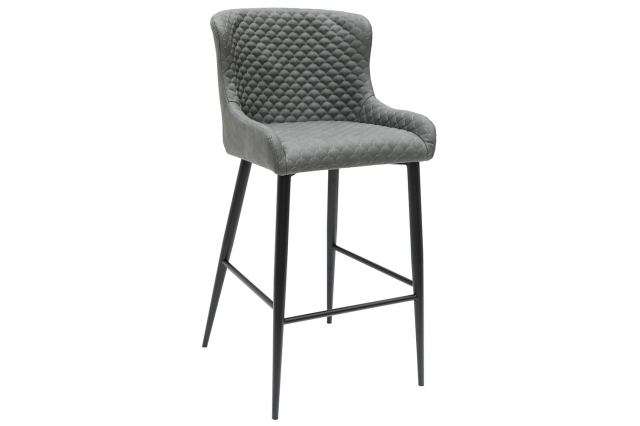 Heron Industrial Bar Stool in Slate Grey PU - Grey by Furniture World ...