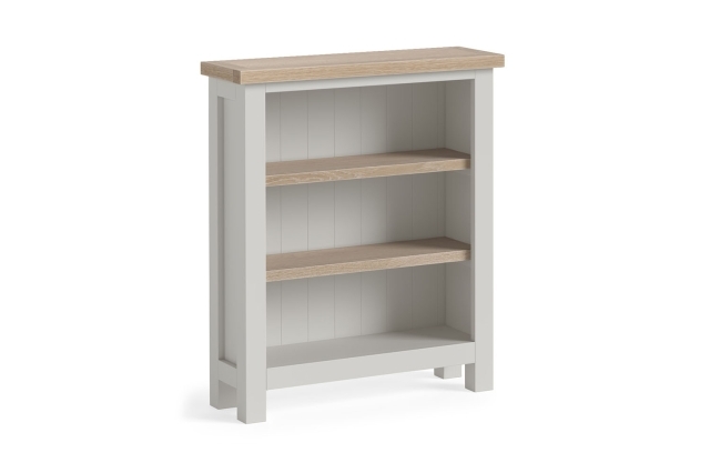 Modern Country Painted Oak Stone Grey Low Bookcase - Stone Grey by ...