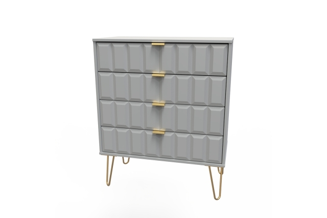 4 Drawer Chest of Drawers with Cube Panel Design - Shadow Matt by ...