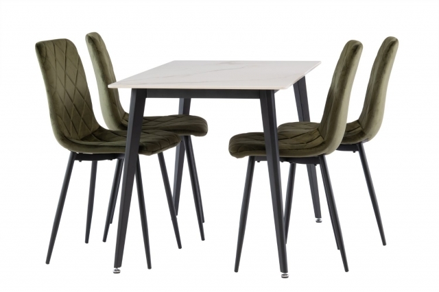 Indy 1.3m Dining Set in Kass Gold with x4 Indy Chairs by Furniture ...