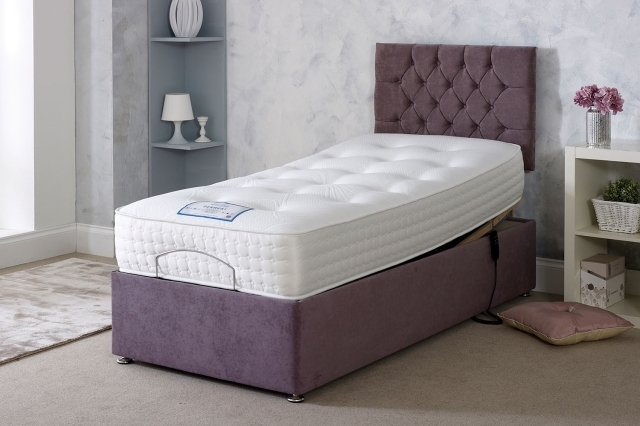 Adjust-A-Bed Derwent Electric Adjustable Divan Bed - King Size - Purple by Furniture World ...