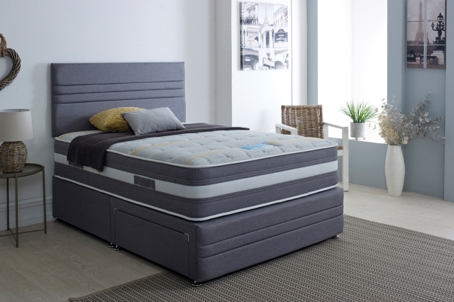 Dura Beds Cloud Lite Opulence 1500 Divan Bed - Double - Grey by ...