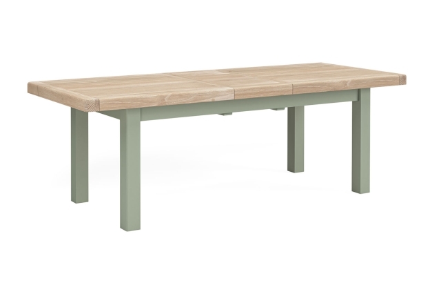 Salcombe Painted Oak Sage Green Large Extending Dining Table - Sage by ...