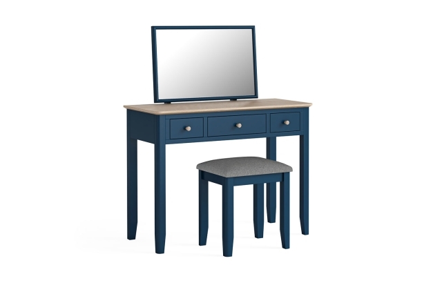 Marlow Oak Painted Navy Blue Dressing Table Set - Blue by Furniture ...