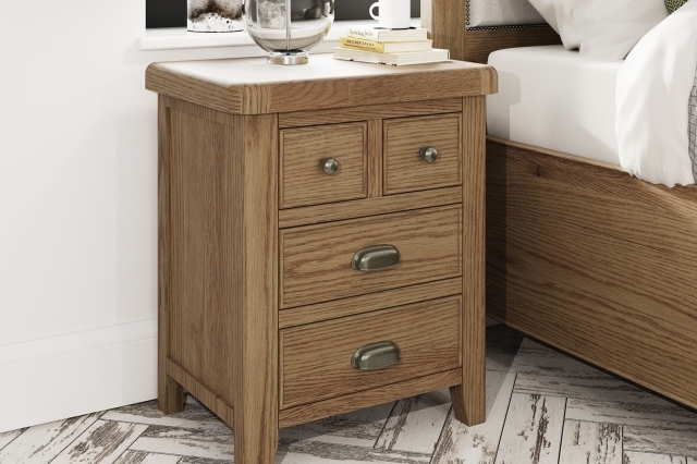 Smoked Oak Extra Large Bedside Table - Oak by Furniture World ...