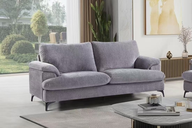 Hendry 3 Seater Static Sofa - Grey by Furniture World | ufurnish.com