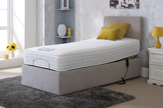 Adjust-A-Bed Beau Electric Adjustable Divan Bed - Small Single - Grey ...