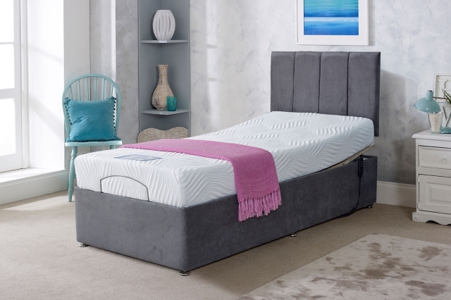 Adjust-A-Bed Gel-Flex Ortho Electric Adjustable Divan Bed - Double - Grey by Furniture World ...