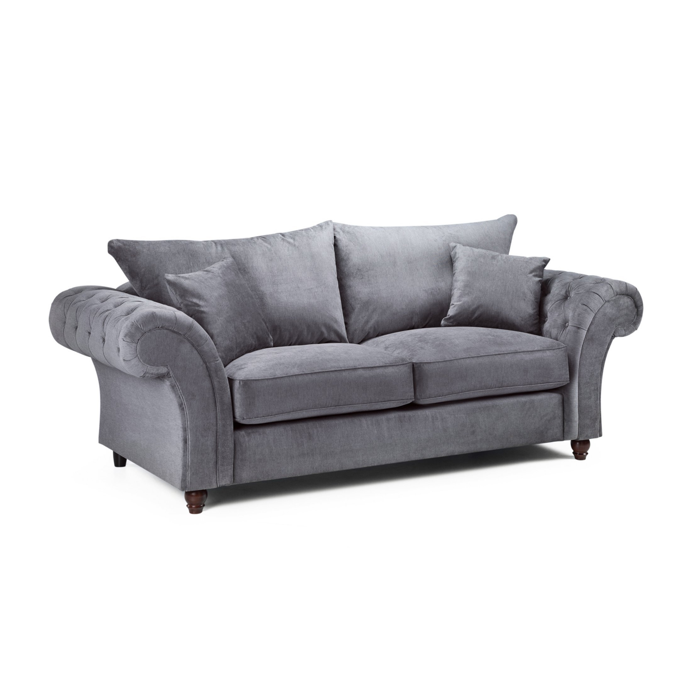 Juno Fullback Sofa Grey 3 Seater - Furniturebox UK by FurnitureBox ...