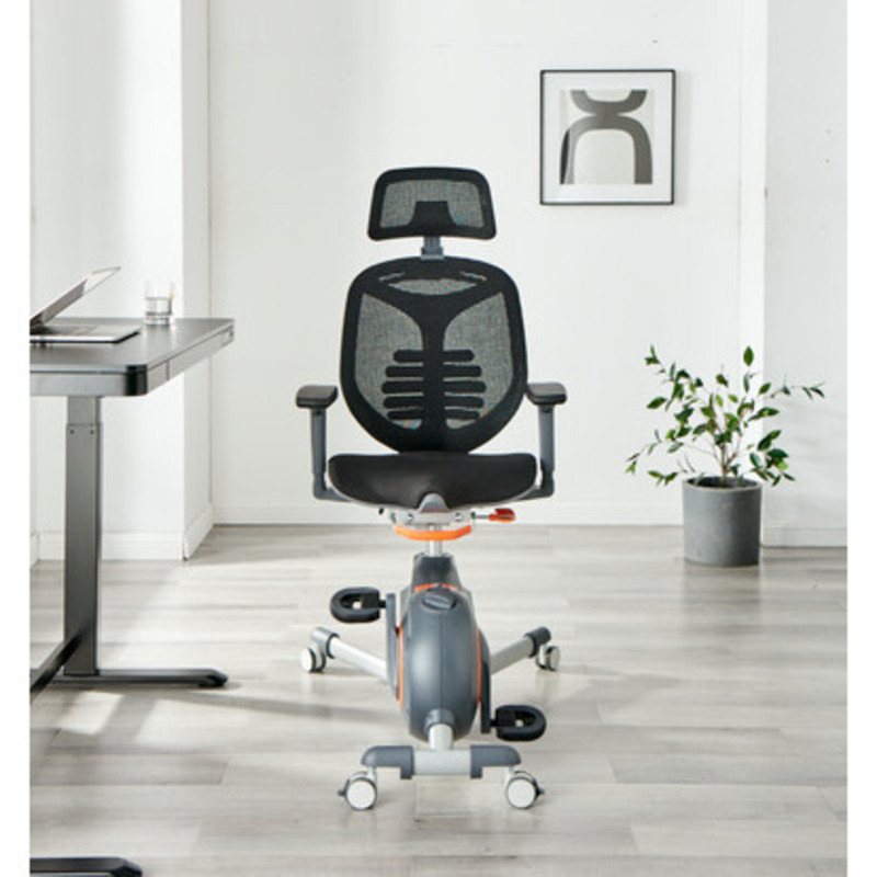 Anneka Office Under Desk Bike Chair in Grey by FurnitureBox | ufurnish.com