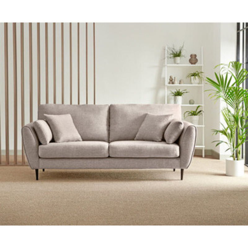 Ida 3 Seater Oatmeal Grey-Beige Recycled Fabric Sofa by FurnitureBox ...