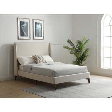 Denver Double Frame Bed Stone by FurnitureBox | ufurnish.com