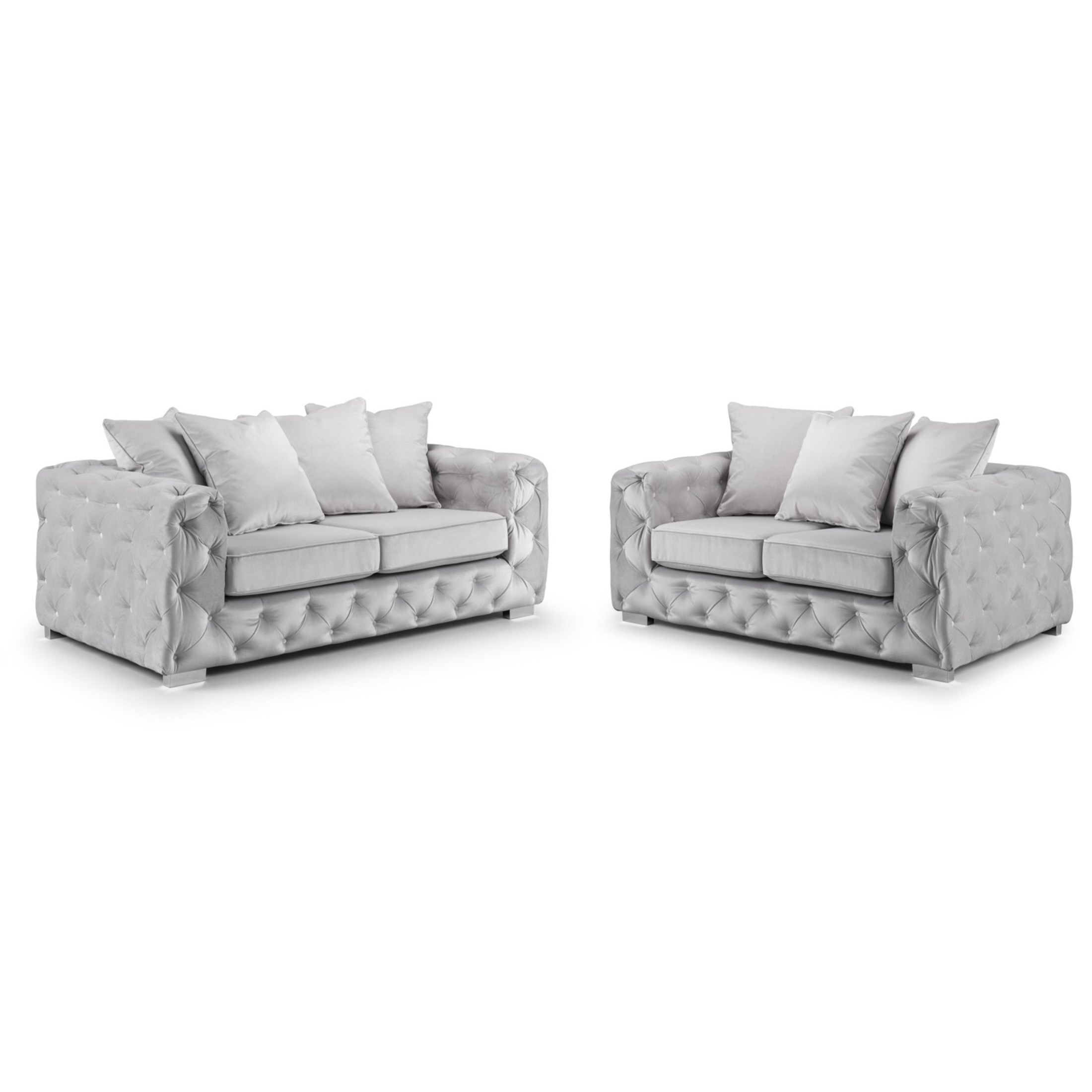 Asher Sofa Silver 3+2 Set - Furniturebox UK by FurnitureBox | ufurnish.com