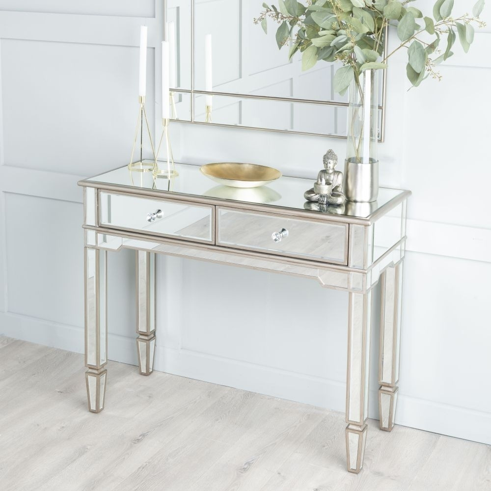 Versailles Venetian Mirrored 2 Drawer Console Table by Furntastic ...