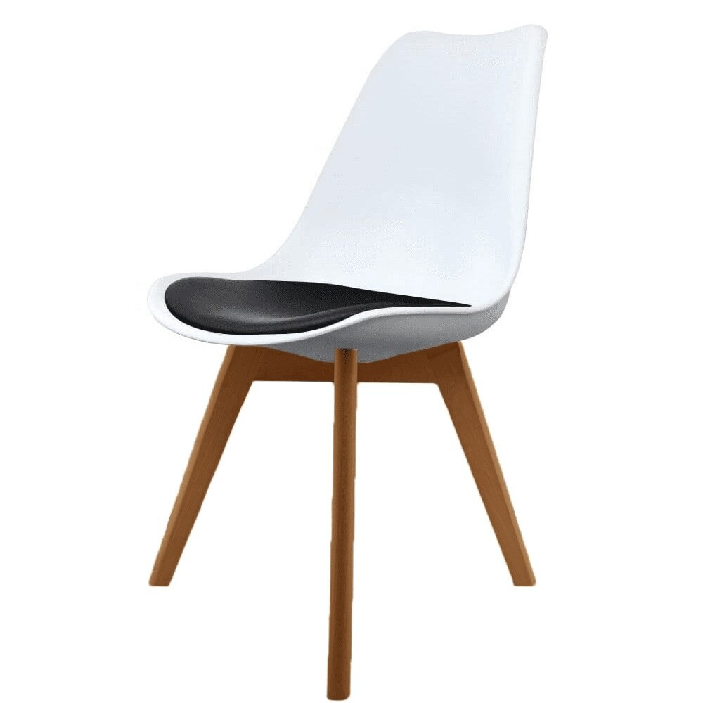 Fusion Living Soho White and Black Dining Chair with Squared Medium ...