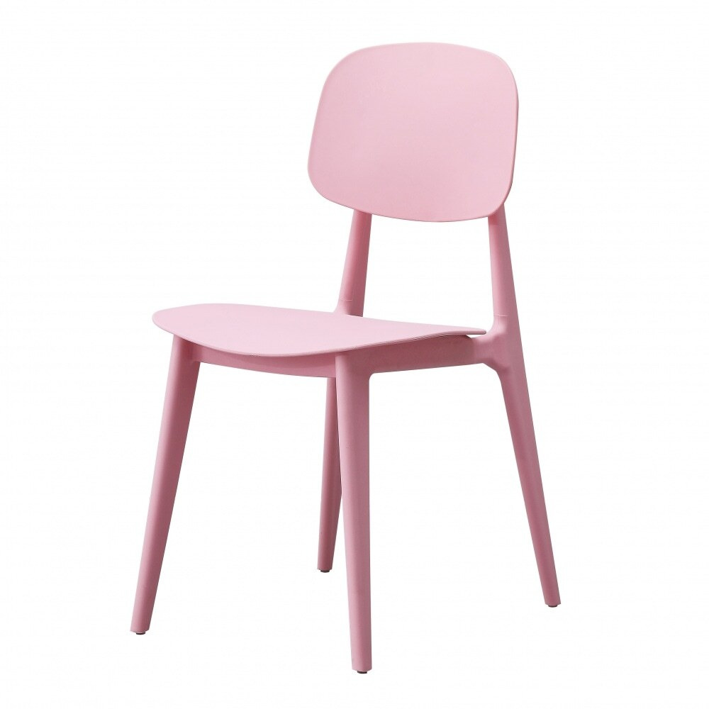 Fusion Living Oslo Baby Pink Plastic Dining Chair by Fusion Living ...