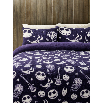 Nightmare Before Christmas Purple Teddy Reversible Duvet Set by George ...