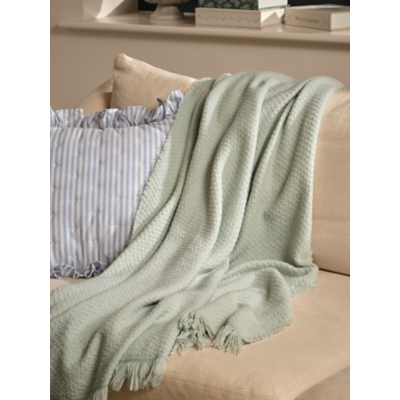 Stacey Solomon Duck Egg Herringbone Throw - 150 x 120cm by George at ...