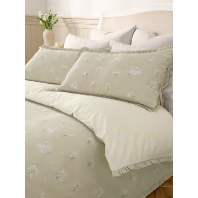 Stacey Solomon Natural Daisy Ruffle Trim 100% Cotton Duvet Set by ...