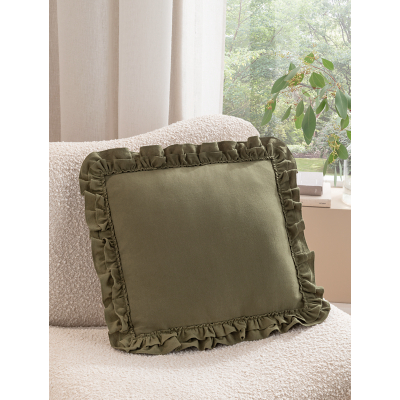 Stacey Solomon Green Double Frill Plain Cushion by George at ASDA ...