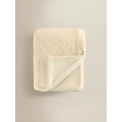 Cream Soft-Touch Boucle Extra Large Throw - 200cm x 220cm by George at ...