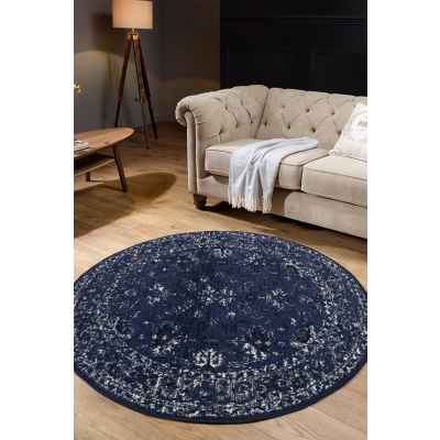 maker Navy Maestro Vintage Circle Rug by George at ASDA | ufurnish.com