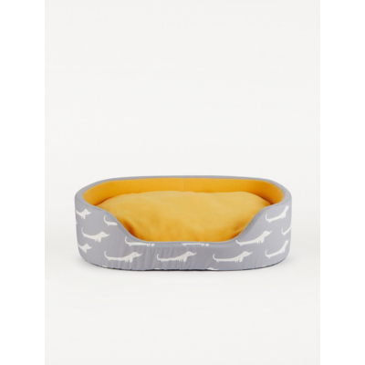 Grey Sausage Dog Print Foam Dog Bed by George at ASDA | uFurnish.com