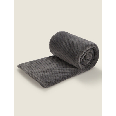Charcoal Waffle Super Soft Throw - 120cm x 150cm by George at ASDA ...