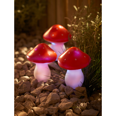 Red & White Solar Toadstool String Stake Lights by George at ASDA ...
