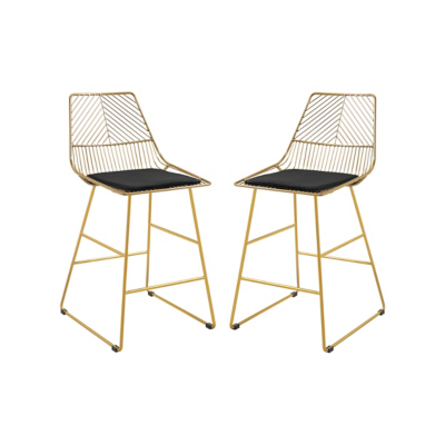 HOMCOM Gold Modern Counter Bar Stools - Set of 2 by George at ASDA ...