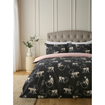 Black Funky Monkeys Easycare Reversible Duvet Set by George at ASDA | ufurnish.com