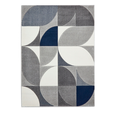 Think Rugs Matrix Modern Grey & Blue Hand Carved Rug by George at ASDA ...