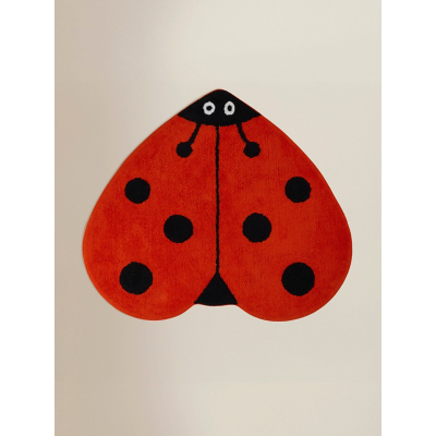 Red Love Bug-Shaped Cotton Rug by George at ASDA | ufurnish.com