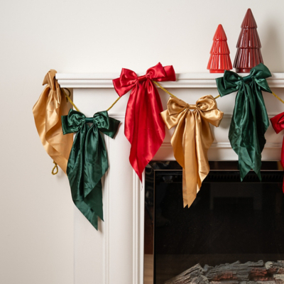 Scottish Everlastings 180cm Satin Bow Garland by George at ASDA ...