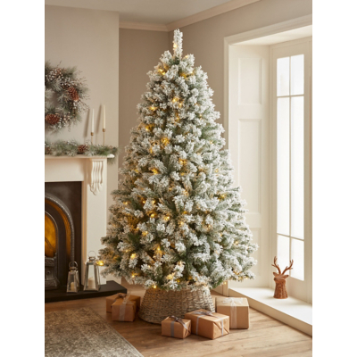 Green 7ft Flocked Pre Lit Christmas Tree by George at ASDA | ufurnish.com