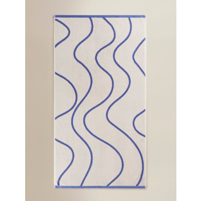 Blue Nautical Wiggle Cotton Towel Range by George at ASDA | ufurnish.com