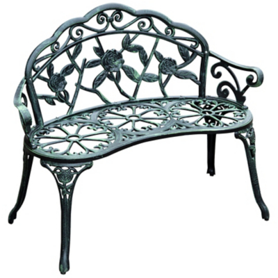 Outsunny Antique Green Cast Aluminium Garden Bench by George at ASDA ...
