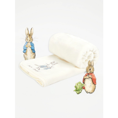 Peter Rabbit Natural Fleece Blanket - 75 x 75 cm by George at ASDA ...