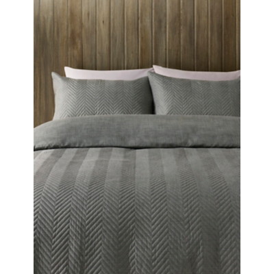 Grey Texture Print Pinsonic Reversible Duvet Set by George at ASDA ...