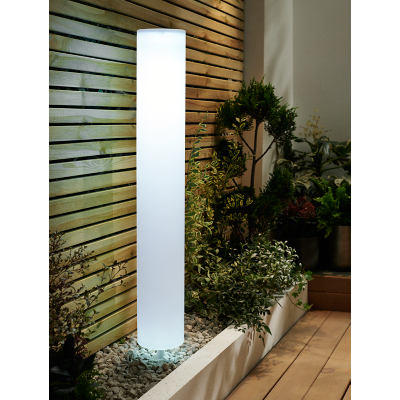 White Solar Cylinder LED Tall Lamp by George at ASDA | ufurnish.com