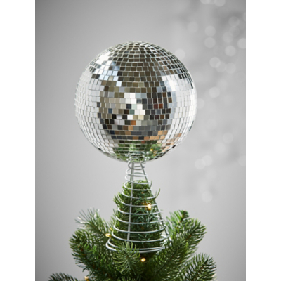 Silver-Tone Mirror Disco Ball Tree Topper by George at ASDA | ufurnish.com