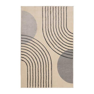 maker Carved Modern Arcs Grey Rug by George at ASDA | ufurnish.com